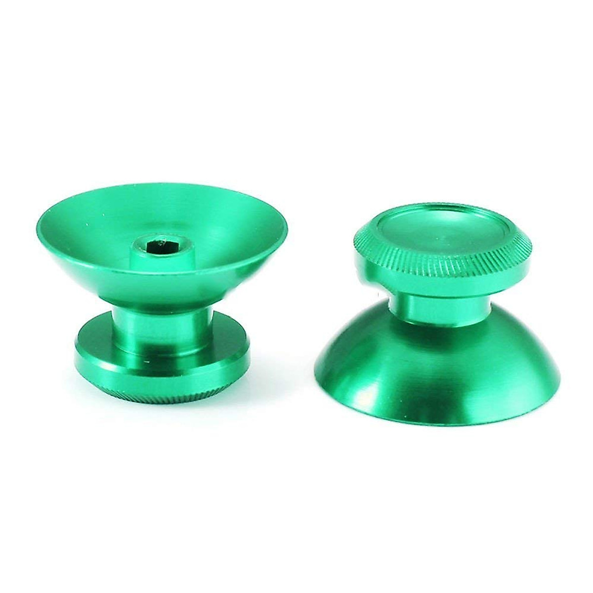 Aluminum Thumbsticks Thumb Grip Stick Mushroom Cap + Bullet Buttons Mod Kit Levers Joystick for PS4 for Sony Dualshock 4 Controller (Metal Green)