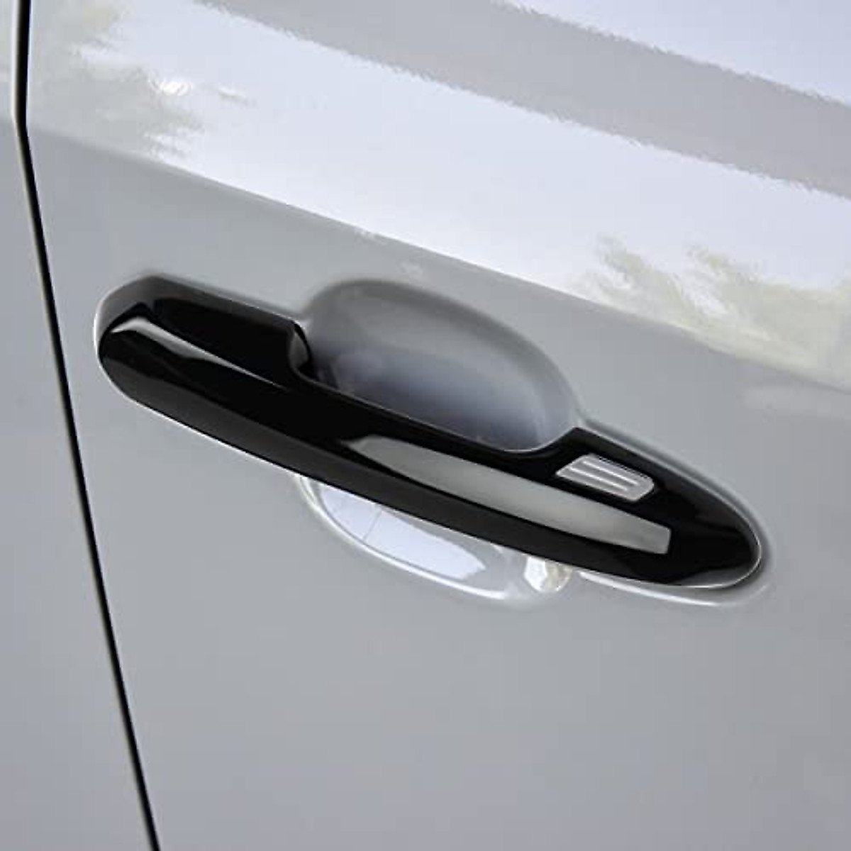DLOVEG Car Door Handle Cover Compatible for 2019- 2021 2022 2023 Toyota Rav4 Accessories for Highlander 2023 2022 2021 2020 Handle Protectors with Smart Keyless Holes (Glossy Black)