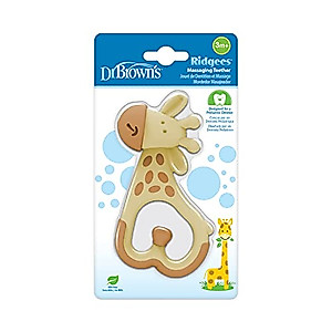 Dr. Brown’s Ridgees Giraffe, Massaging Baby Teether, Designed by a Pediatric Dentist, BPA Free, 3m+