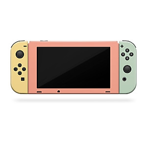 Tacky Design Color Blocking Skin Compatible with Nintendo Switch Skin Wrap Cover, Green Colorwave Skin for Nintendo Switch Stickers, Premium Vinyl 3M Full Wrap Decal.