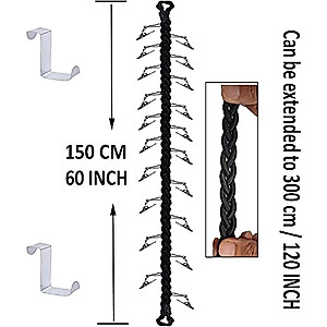 Over Door Hanging Storage Chain with 20 Stainless Steel Clips, Toy Storage Chain Multipurpose Baseball Cap Organizer Hat Holder for Your Toys, Sun Visors, Hats, Cap, Scarves, Gloves, towel, etc.