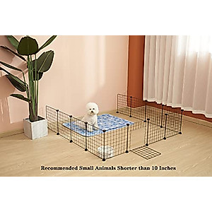 allisandro Guinea Pig Cages Small Animal Playpen, Small Animal Cage for Indoor Outdoor Use, Portable Metal Wire Yard Fence for Guinea Pigs, Bunny, Turtle, Hamster, 12 Panels (14x14)