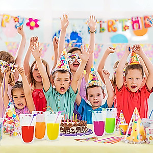 Ozera Drink Pouches, 100 Pcs Plastic Pouches with Straws Funnel, Reusable Clear Juice Pouches for Adults Fit Smoothie Ice Drink Fruit, Nuts, Coffee and Candy