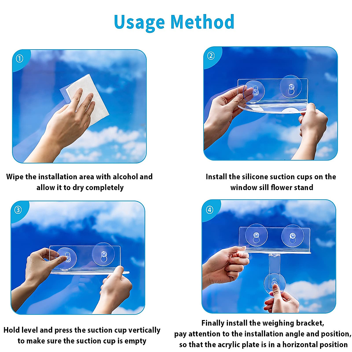 2 Pack Suction Cup Shelf for Plants Window, with Load-Bearing Bracket Window Shelf for Plants Herb Pots, Indoor Plants, Acrylic Window Sill Extender for Plants, Window Plant Shelves (Semicircular)