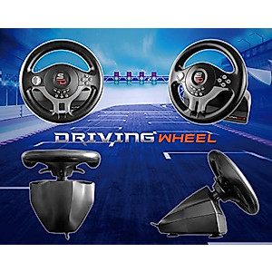 Superdrive - racing Driving Wheel with pedals and gearshift paddles for nintendo Switch - Ps4 - Xbox One - PC - Ps3