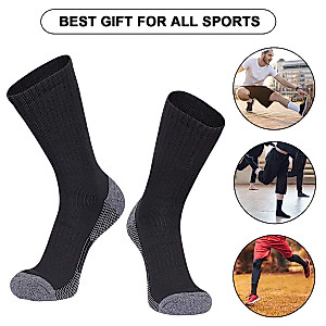 COOVAN 12 Pack Crew Socks for Men Half Cushion Moisture Wicking Athletic Socks