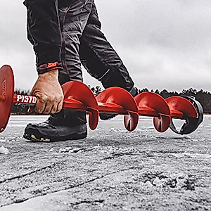 Eskimo 35600 Pistol Bit 8" Ice Auger Drill Adaptive Ice Auger Weighs only 3.9 Pounds, Centering Point, Redrills Old Holes Easily Extremely Fast Cutting, 42",3-Year Warranty