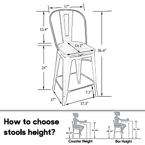 HAOBO Home Swivel Metal Barstools High Back Counter Bar Stools Set of 4 (Matte Black with Wooden Seat, Swivel 24 inch)