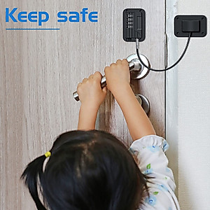 4 Packs Refrigerator Lock Cabinet Locks Closet Door Lock Fridge Password Locks for Kids Combination Child Safety Locks Coded Adhesive Fridge Door Lock 4 Digit Lock for Windows Closets Drawers (Black)