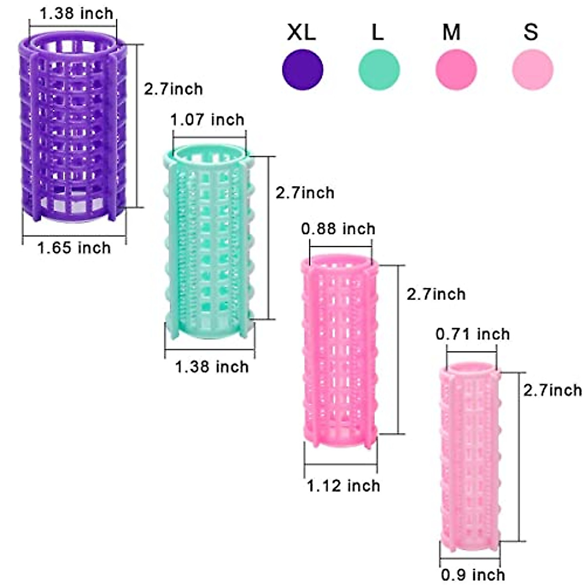 Ahier Hair Roller, 20 Pack Self Grip Roller, 4 Kinds Hairdressing Curlers for DIY or Hair Salon (Barrel type) (Barrel type)