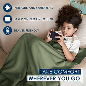 Martex Super Soft Fleece Blanket - Twin, Warm, Lightweight, Pet-Friendly, Throw for Home Bed, Sofa & Dorm - Basil