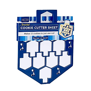 Rite Lite Hanukkah Dreidel Cookie Cutter Sheet - Jewish Holiday Party Favors, Goodie Bag Rewards, Chanukah Kids Hostess Gifts, Cooking Kitchen Accessories