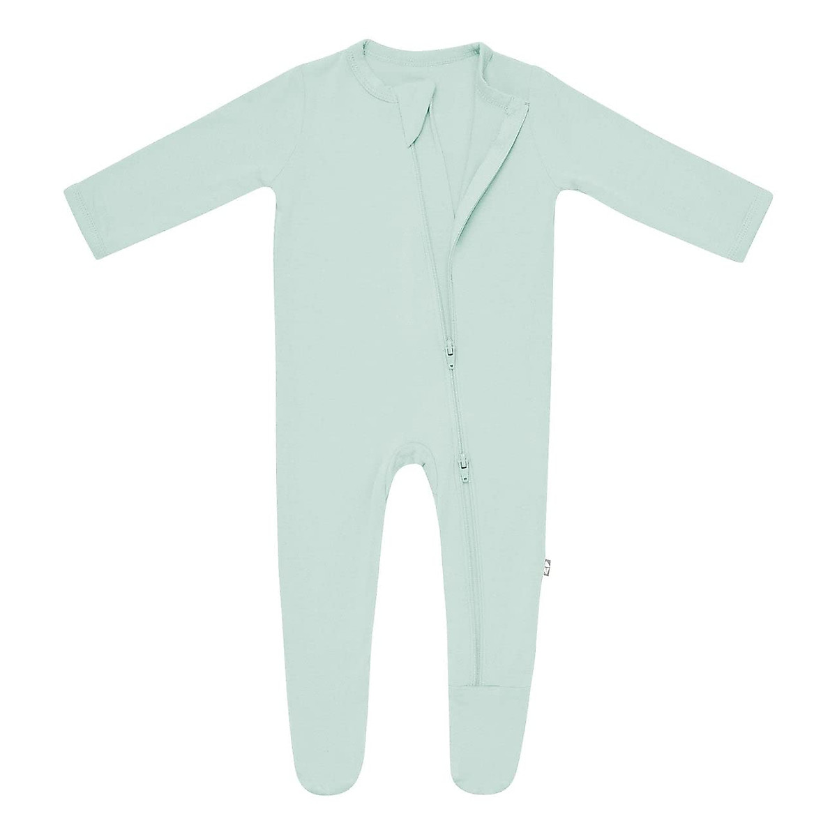 KYTE BABY Unisex Zipper Closure Footies, Rayon Made From Bamboo (0-3 Months, Sage)