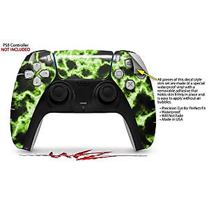 WraptorSkinz Skin Wrap compatible with Sony PS5 DualSense Controller Electrify Green (CONTROLLER NOT INCLUDED)