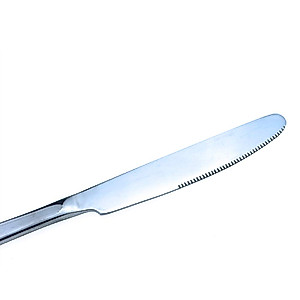 JASHII Silver Silverware Set, 5-Piece Stainless Steel Heavyweight Flatware Set, Kitchen Utensil Set Service for 1, Colorful Mirror Polishing Tableware Cutlery Set Knife Fork Spoon, Dishwasher Safe