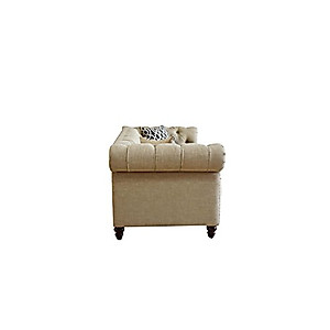 ACME Aurelia Beige Linen Sofa with 2 Pillows