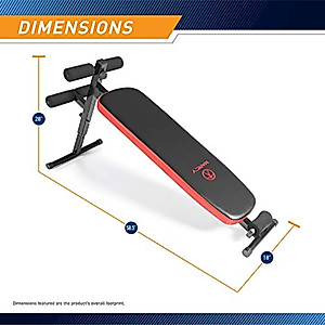 Marcy Utility Slant Board w/ Headrest – Folding Design with Adjustable Positions SB-4606 , Black/red , 29.00 x 18.00 x 59.00 inches