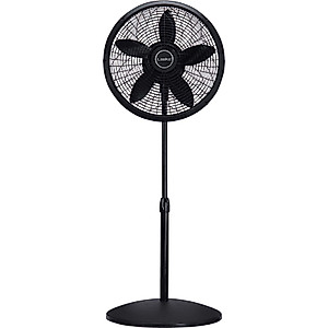 Lasko 18 in. Adjustable Elegance and Performance Pedestal Fan, Black 18"/Black