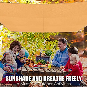 2 Pack 12 x 16 ft Waterproof Rectangle Sun Shade Sails Patio Awning 95% UV Blockage for Outdoor Patio Garden Backyard Lawn Pergola and Carport (Beige)