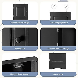 Merax Corner Cabinet Freestanding Floor Bathroom Storage Space Saver with Doors and Adjustable Shelves for Home, Kitchen, Tall Slim