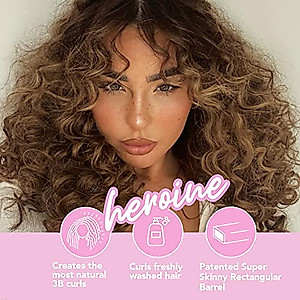 CHOPSTICK STYLER Heroine Professional Curling Wand, 3/8 Super Skinny Rectangular Ceramic Barrel for Tight, Natural, Ringlet Long Lasting Chopstick Curls - Curler for Long & Short Hair