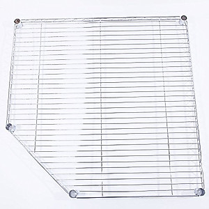 KCHEX 6-Tier NSF Corner Shelving/w Wheels, 28" D x 28" W x 72" H Heavy Duty Wire Steel Shelf Garage Storage Shelving Rack Chrome