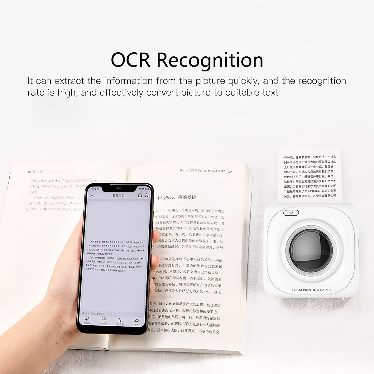 BISOFICE PAPERANG Pocket Printer BT Wireless Thermal Printer Portable Mobile Printer 200dpi for Photo Picture Receipt Memo Note Label Sticker Compatible with Android iOS Windows Mac