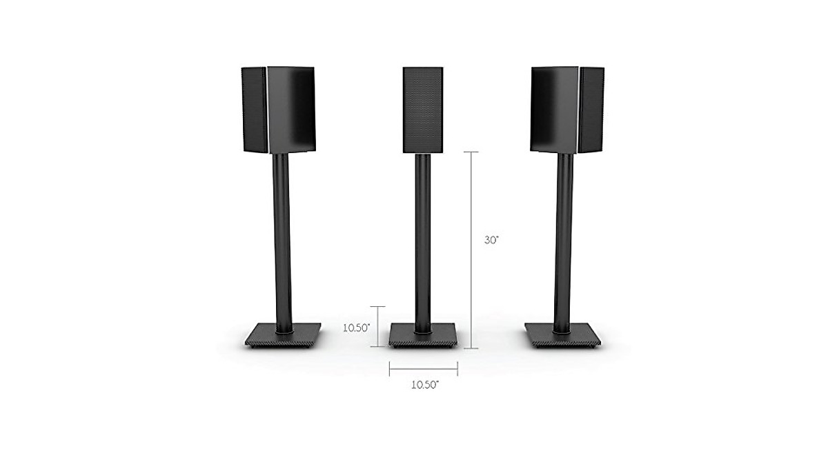 Atlantic Bookshelf Speaker Stands - Steel Construction, Pedestal Style ...
