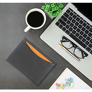 Texan Bull Credit Card Holder RFID Signal Blocking Unisex Slim Bifold Business Card Organizer Wallet (Black)