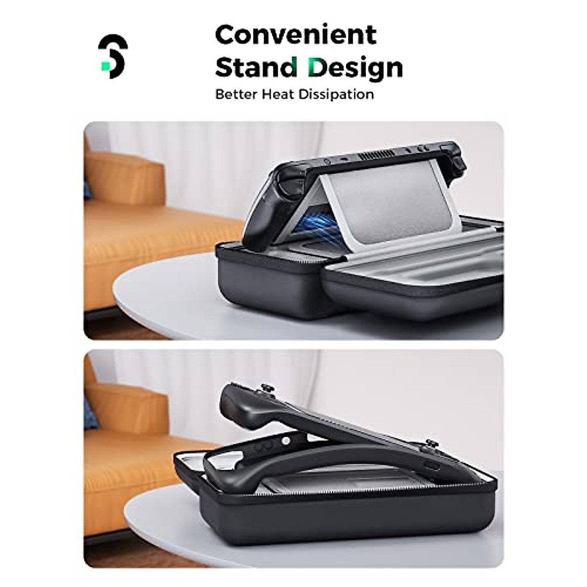 SOOMFON Steam Deck Carrying Case, Protective Hard Shell Carry Case Built-in Adapter Charger Storage, Portable Travel Carrying Case Pouch for Steam Deck Console & Accessories