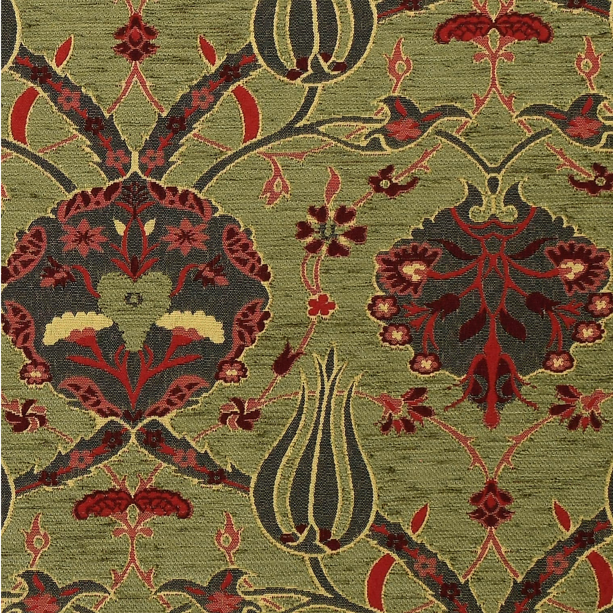 Floral Tulip Bohemian Boho Tapestry Ottoman Turkish Navajo Moroccan Oriental Ethnic Upholstery Fabric by The Yard (1 Yard (55" x 36"))