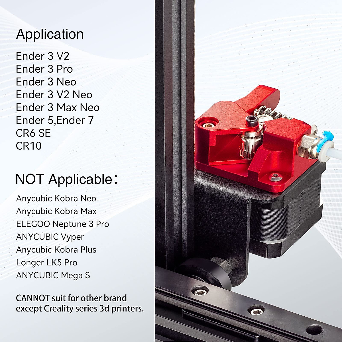Redrex Dual Gear Ender 3 Extruder with Two Washers Metal Drive Feeder Upgrade Kit Compatible with Creality Ender 3 V2 Pro,Ender 3 Neo Series,CR10 3D Printer TPU Filament Supported(Motor Shaft>20mm)
