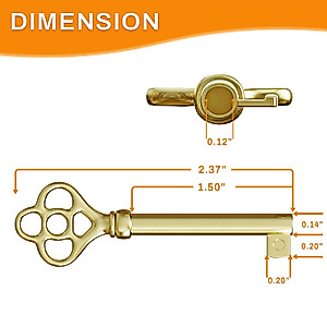 NATIKON KY-3AB Brass Plated Hollow Barrel Skeleton Key for Antique, Vintage and Old Cabinet, Drawers Grandfather Clocks (1)
