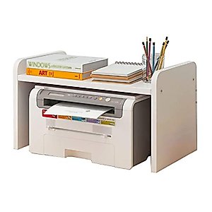 Stratification Bookshelf Printer Stand Magazine Rack Opentype Storage Rack Desktop Office Desk Home Dormitory White 43X24X24CM MUMUJIN