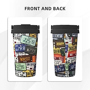 WANGZHAO License Plate Print Double Wall Stainless Steel Vacuum Insulated Tumbler Cup Home Thermal Cup