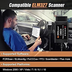 OBDResource FORScan OBD2 USB Adapter ELM327 for Windows，Diagnostic Coding Tool with MS-CAN/HS-CAN Switch for Ford Lincoln Mazda Mercury Series Vehicles