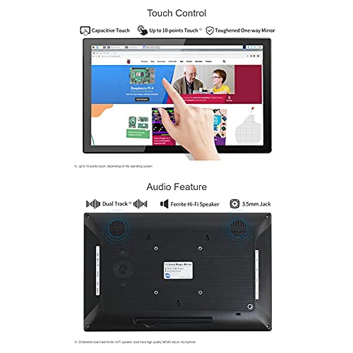 13.3inch Magic Mirror, Voice Assistant, Touch Control,Raspberry Pi 3A+ Inside,Transform to Mini-Computer