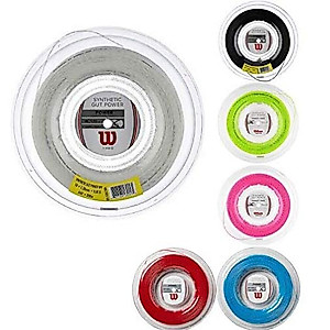 Wilson Synthetic Gut Power 16 Tennis String - 200m Reel, Black