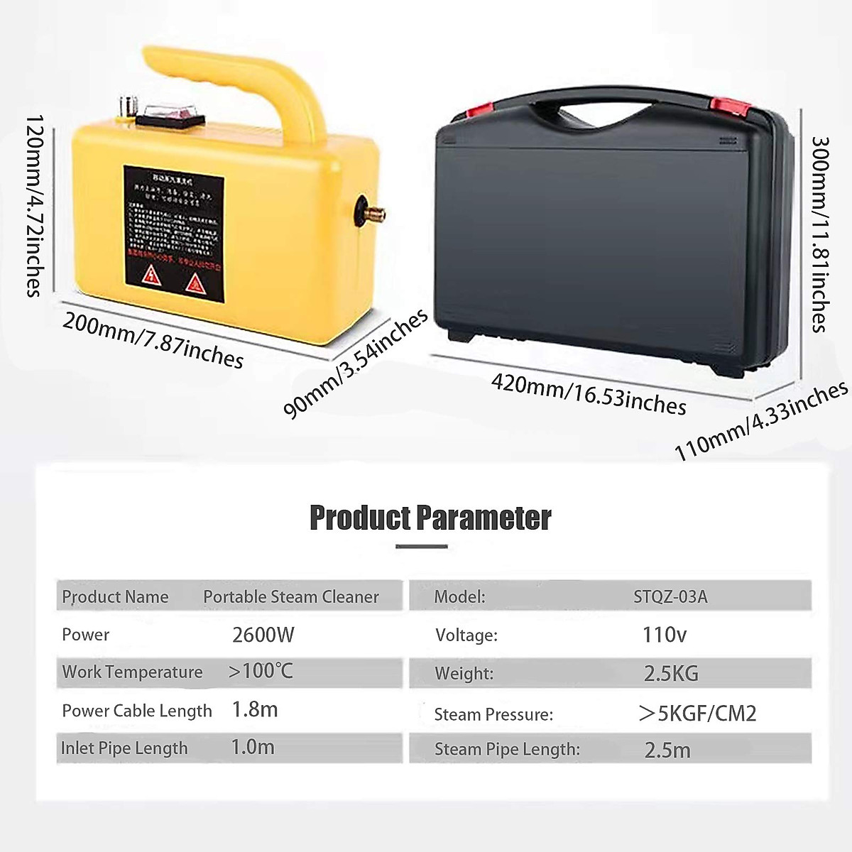 1700W High Temperature Pressurized Steam Cleaner Multi-Purpose Hand-held Portable Steam Cleaning Machine Powerful Steam Tool for Most Floors/Counters//Windows/Autos(110V, Yellow)