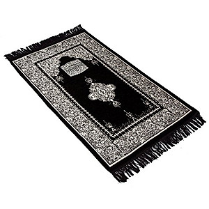 Sajda Rugs Prayer Rug - Turkish, Black, Size Length: 48 Inches | Width: 30