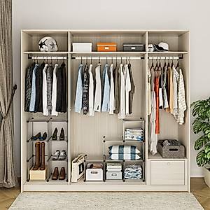 GIMTRR Closet Organizers and Storage, 16-Cube Closet Organizer, Cubes Storage Organizers, Closet Storage Cabinet Shelf, Bookcase Bookshelf for Bedroom, Office, White