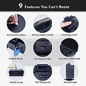 Lykus Titan M320 Waterproof Hard Case for DJI Mavic 3 Classic, Mavic 3/Cine, Fit DJI RC/RC Pro and Lanyard, Free MicroSD Card Case Included [CASE ONLY]