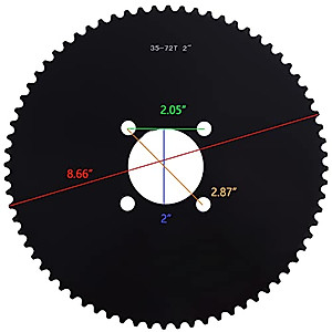 Go Kart Sprocket, 72 Tooth for 35 Chain Sprocket for Go Carts & Mini Bikes