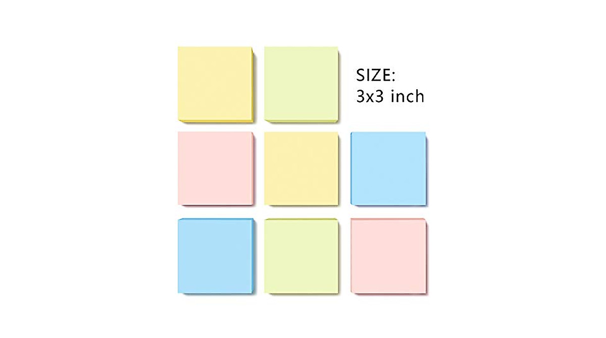Sticky Notes 3x3 Pastel Colors - Strong Adhesive Pack