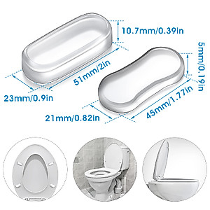 20 Pieces Toilet Seat Bumpers, Universal Toilet Lid Bidet Replacement Bumper Kit Silicone Rubber Bumpers for Bidet Attachment with Strong Adhesive for Families, Hotels, School Toilet