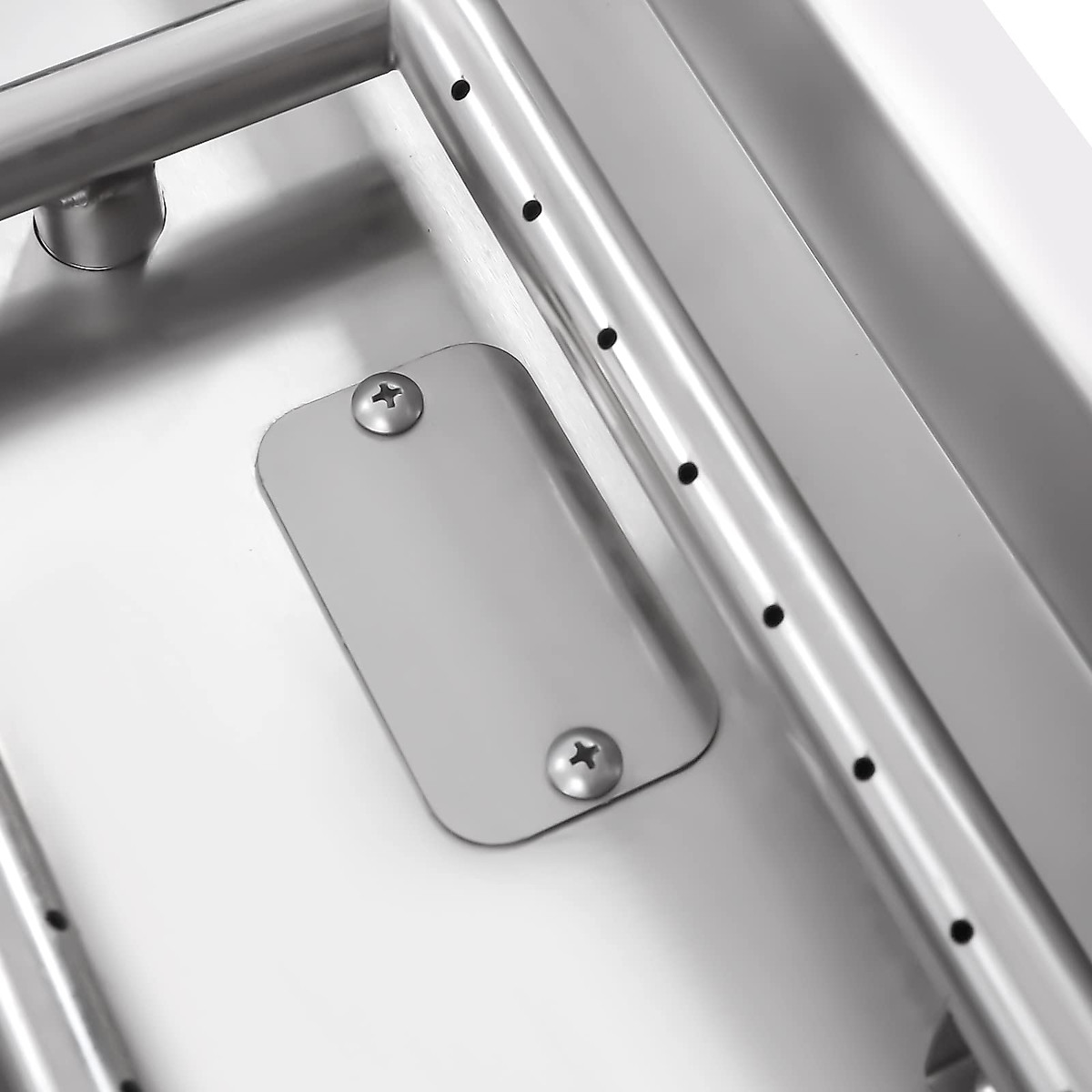 Rectangular Drop-in Fire Pit Pan Stainless Steel Built-in Fire Pit Burner Fire Table Insert Natural Gas H-Shape Burner for Indoor Outdoor Picnics,1/2'' NPT,90000 BTU(25.6 * 9.8 * 2in)