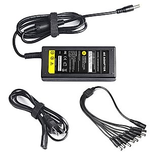 8-Way CCTV Camera Power Splitter-Security Camera Power Adapter-LED Driver Lighting Transformer DC Converter-Flexible LED Tape Strip Light AC DC Power Supply 12V 5A 60W
