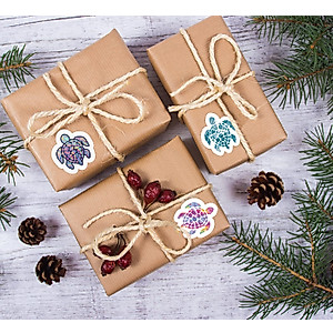 Sea Turtle Stickers (500 PCS), 8 Sea Animal Graphic Cartoon Decal Rolls Self-Adhesive Seals for Kids Girls Boys Teens for Birthday Party Decoration for Water Bottle Laptop Scrapbook Card Envelope