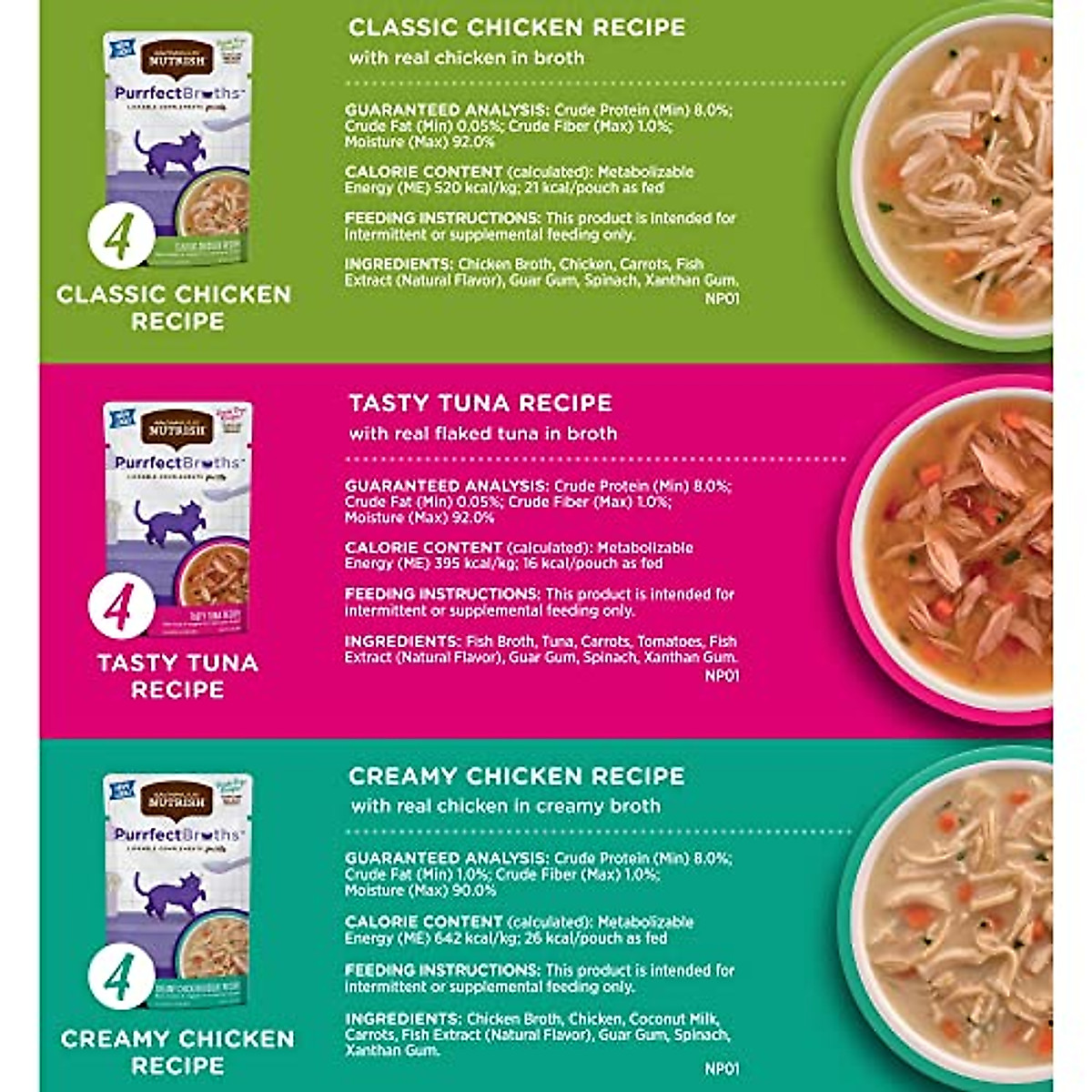 Rachael Ray Nutrish Grain Free Chicken and Tuna Recipe Variety Pack Wet Cat Food, 1.4 oz., Count of 12