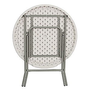 Flash Furniture Kathryn 2.63-Foot Round Granite White Plastic Folding Table